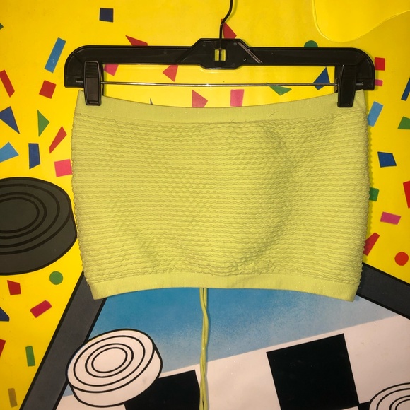 Urban Outfitters | Tops | Neon Green Strapless Top With Front Tie ...